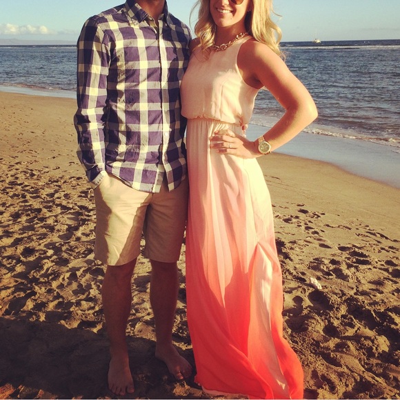 LC Lauren Conrad | Dresses | Lc Lauren Conrad Coral Ombr Maxi Dress ...